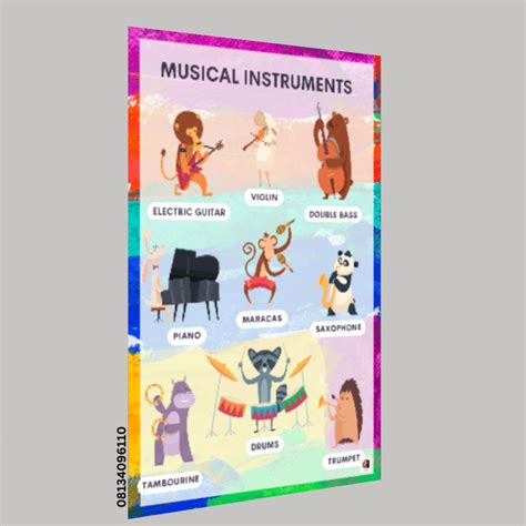 “musical Instruments” Classroom Instructional Posters Ebencuts