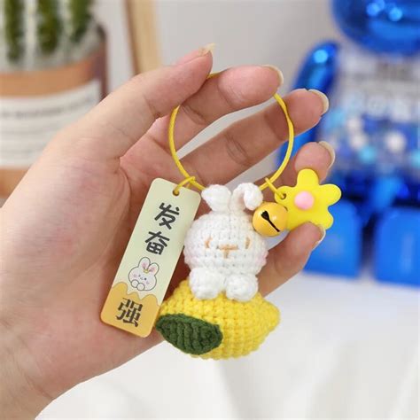 【直发】手工编织diy钥匙扣好事发生钩针材料包大吉大利玩偶挂件全身小老虎颜色备注非成品视虎窝购