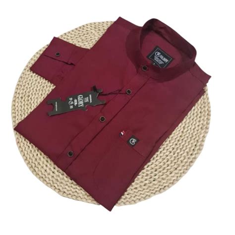 Jual Kemeja Shanghai Pria Polos Lengan Panjang Kemeja Koko Cowok Polos