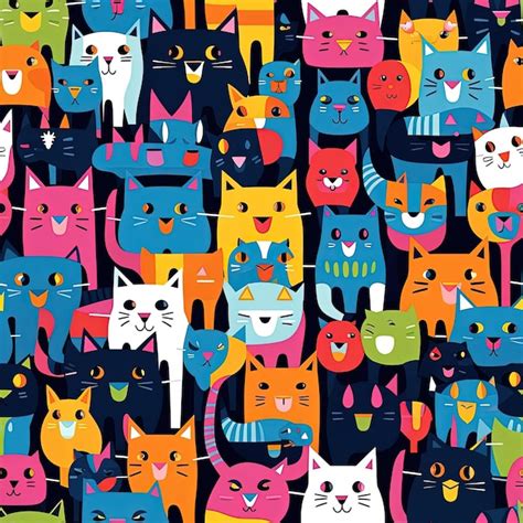 Premium Ai Image Cat Pattern