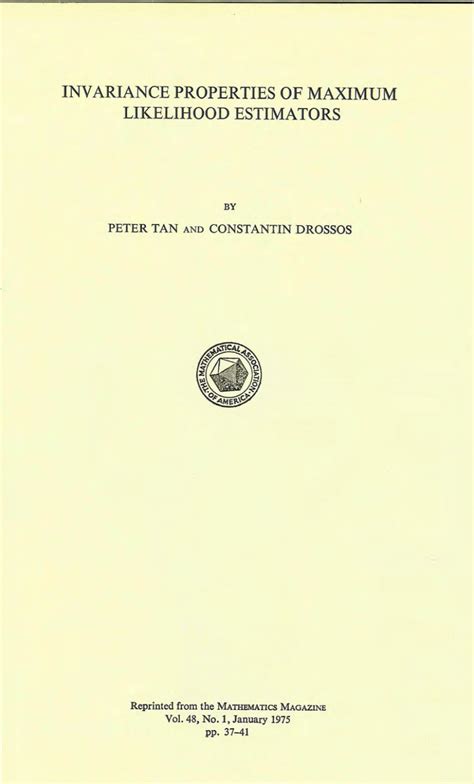 pdf invariance properties of maximum likelihood estimators invariance