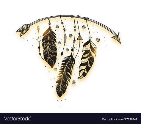 Retro Style Abstract Boho Arrow Background Vector Image