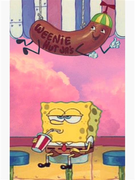 Spongebob Squarepants Aesthetic Weenie Sticker By Jabelss Redbubble
