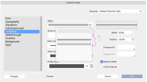 Character Style Interface Issues 1 Names 2 Display Vectorstyler