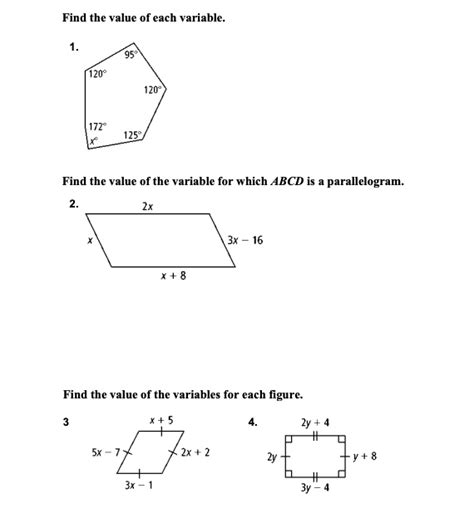 Solvedfind The Value Of Cach Variable Find The Valuc Of The Variable For Which Abcd Is
