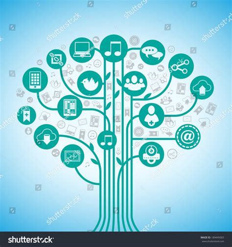 Social Media Tree Network Concept Web Stock Vector Royalty Free 189449303