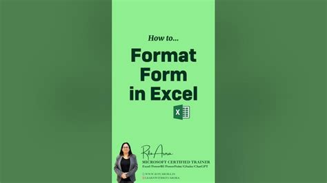 Format Forms In Excel Like A Pro 📋🎨 Exceltips Excelforms Dataentry
