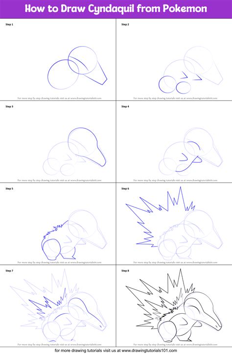How To Draw Cyndaquil From Pokemon Pokemon Step By Step