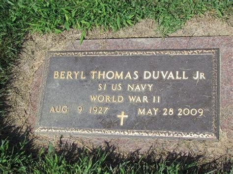 Beryl Thomas “tom” Duvall Jr 1927 2009 Find A Grave Memorial