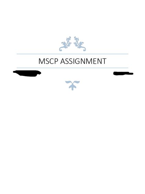 Mscp Assignment Pdf