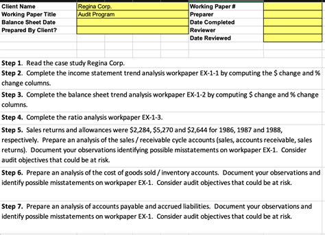 Sample Audit Working Papers Template Template Samples