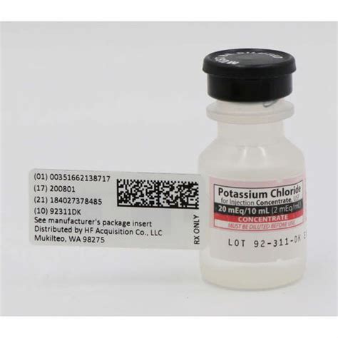 Potassium Chloride 2mEq ML 10mL Vial Bound Tree