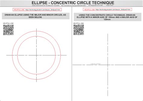 how to draw ellipse using concentric circle method