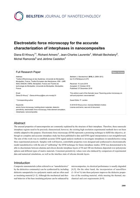 Pdf Electrostatic Force Microscopy For The Accurate Characterization Of Interphases In