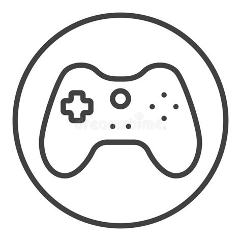 Game Controller Inside Circle Vector Gamepad Icon Or Symbol In Outline Style Stock Illustration