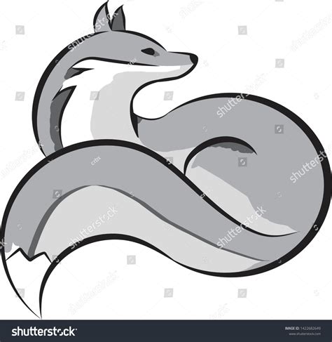 Silver Fox Pen Tip Tail Stock Vector Royalty Free 1422682649 Shutterstock