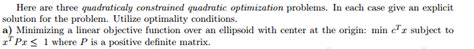 Here Are Three Quadratically Constrained Quadratic