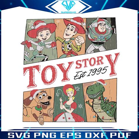 Vintage Toy Story Christmas Est 1995 Svg Digital Cricut File