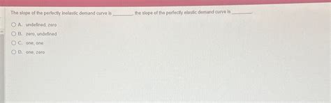 solved the slope of the perfectly inelastic demand curve
