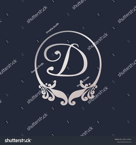 Letter D Decorative Crown Ring Alphabet Stock Vector Royalty Free