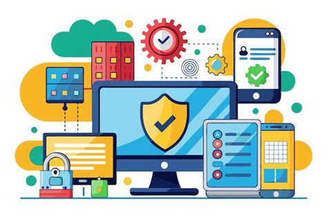 Premium Vector A Workspace Showcases Multiple Devices Promoting Data