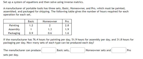 Solved Set Up A System Of Equations And Then Solve Using Chegg Com