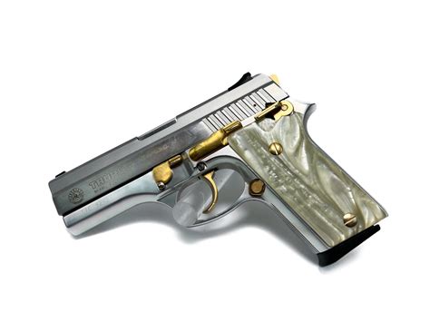 Used Taurus Pt 911 9x19mm 4 Barrel Stainless Finish Gold Controls Screws Faux Ivory