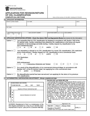 PA DL CD Fill And Sign Printable Template Online
