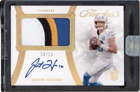 2020 Flawless Football Gold Rpa Jhe Justin Herbert Rpa Rookie Patch