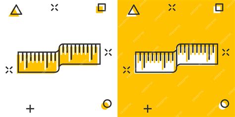 Icono De Cinta Métrica En Estilo Cómic Ilustración De Vector De Signo
