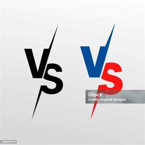대 로고 세트입니다 스포츠 전투 경쟁 싸움 게임 경기에 대한 vs 문자 플랫 디자인 흑백 및 컬러 풀 한 요소 벡터 그림입니다