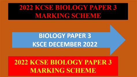 KCSE 2022 BIOLOGY PAPER 3 Marking Scheme YouTube