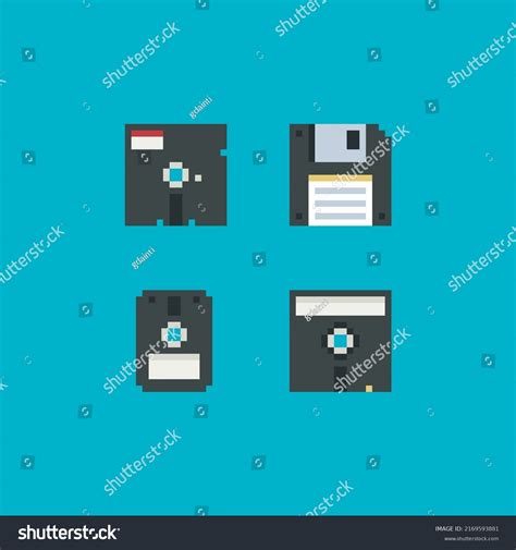 Floppy Disk Save Icon Set Pixel Stock Vector Royalty Free 2169593881 Shutterstock