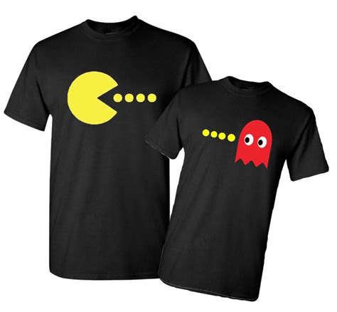 Couples Matching T Shirts Pac Man And Ghost Classic Video Etsy