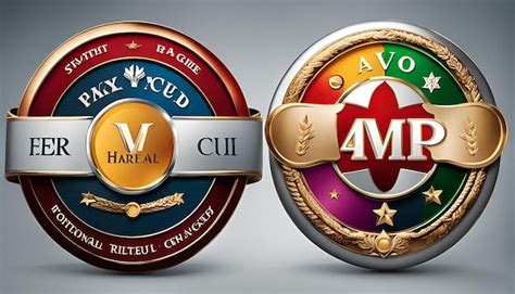 Four Badges In Different Colors Premium Ai Generated Image