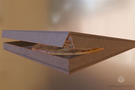 Коробка для пиццы Бесплатная 3d модель Blend C4d Dae Fbx Obj