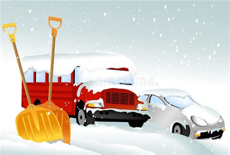 Stuck In The Snow And Ice Stock Illustration Illustration Of Sedan