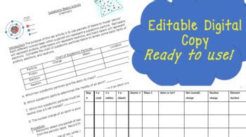 Subatomic Particles Modeling Atoms Lab Activity Chemistry By ScienceTram