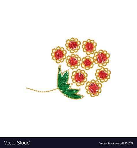 Ukrainian Viburnum Berries Embroidery Ornament Vector Image