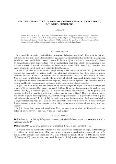 On The Characterization Of Conditionally Hyperbolic On The