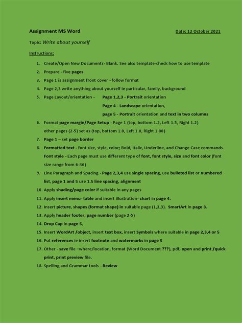 Assignment Ms Word Oct 2021 Pdf