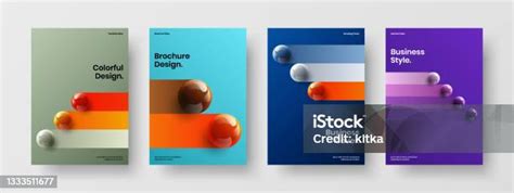 원래 플래카드 디자인 벡터 일러스트 컬렉션 창조적 인 3d 공은 커버 레이아웃 구성을 책 A4 용지에 대한 스톡 벡터 아트 및 기타 이미지 Istock