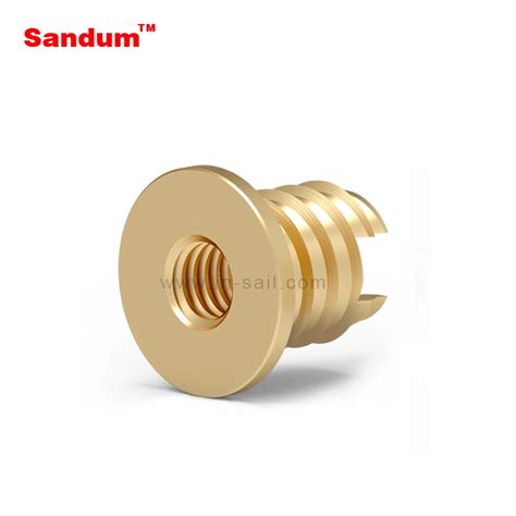Brass Flange Slotted Self Tapping Threaded Insert Nut For Medical