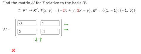 Solved Find The Matrix A For T Relative To The Basis