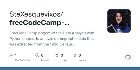 GitHub SteXesquevixos FreeCodeCamp Demographic Data Analyzer