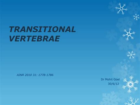 Transitional Vertebrae Pptx