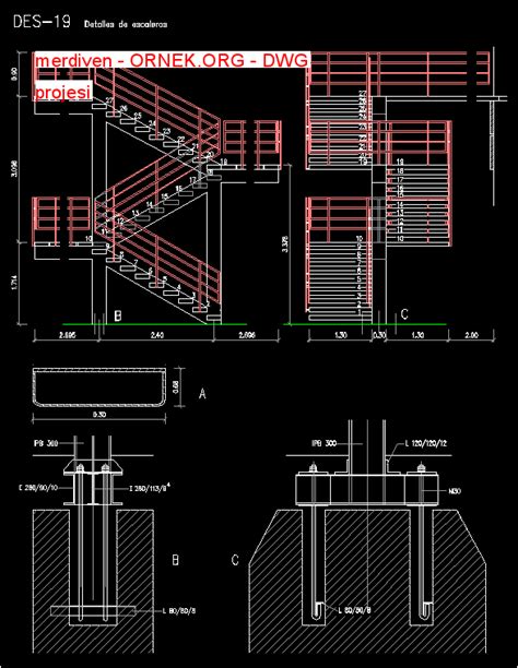 Merdiven Dwg Projesi Autocad Projeler