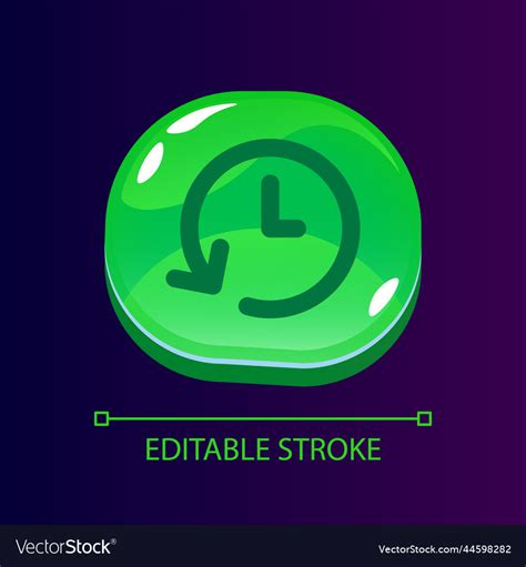 Timer Update Glossy Ui Button With Linear Icon Vector Image