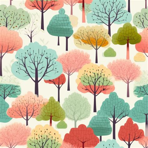Premium Photo A Close Up Of A Pattern Of Trees With Different Colors Generative Ai