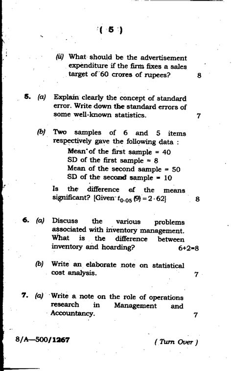 5 Quantitative Methods In Business 2009 Guwahati University Pdf